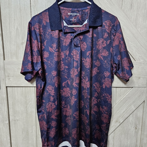 Bonobos | Shirts | Bonobos Golf Slim Fit Navy Burgundy Floral Polo ...